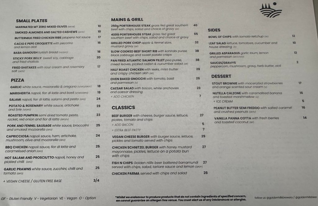 Golden Hills Brewery Diamond Creek Menu, Photos & Review